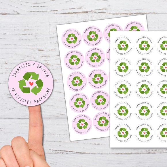 Hand Crafted | Office | Recycling Sticker Go Green Thank You For ...